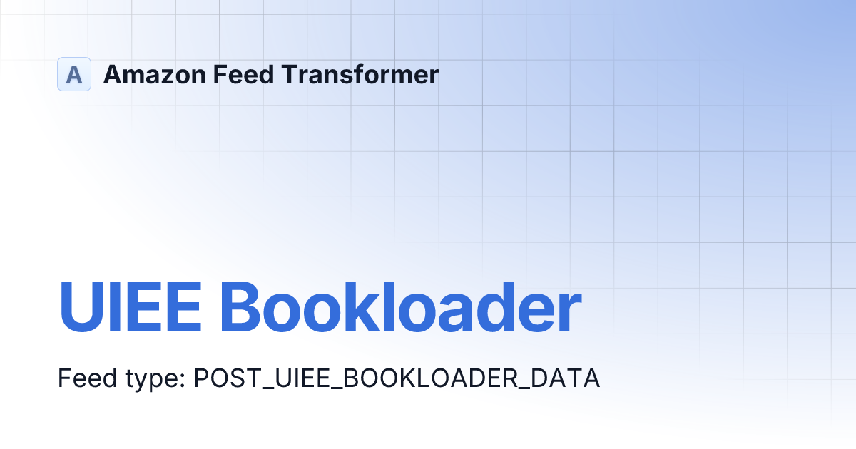 UIEE Bookloader | Amazon Feed Transformer